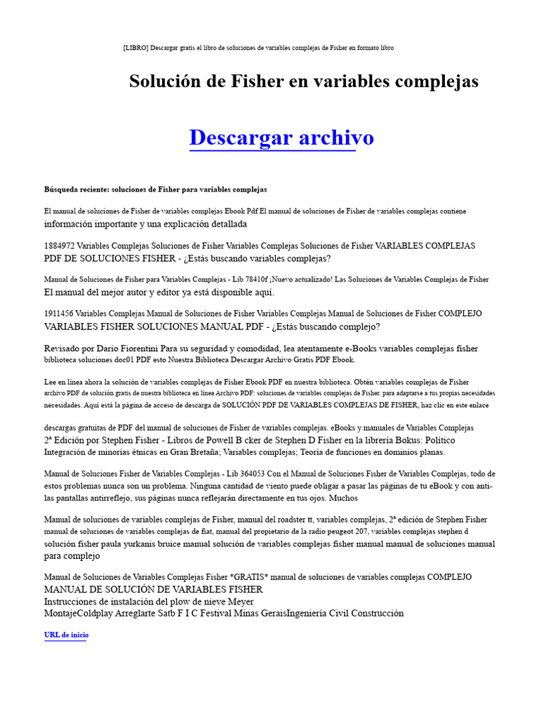 Descarga gratis: Soluciones Fisher Variables Complejas | PDF | Software ...