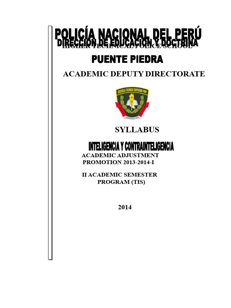 Police Intelligence and Counterintelligence Syllabus | PDF | Classified ...
