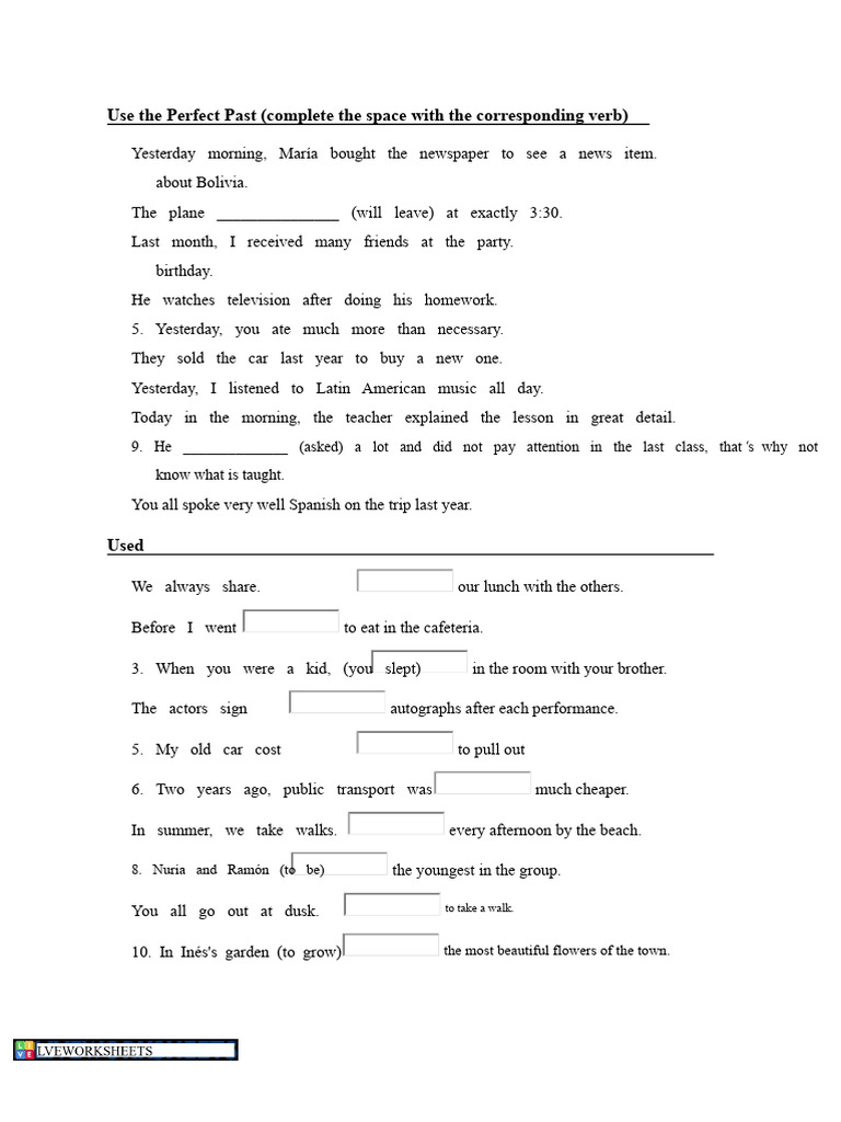 Present Perfect VS Imperfect Past | PDF