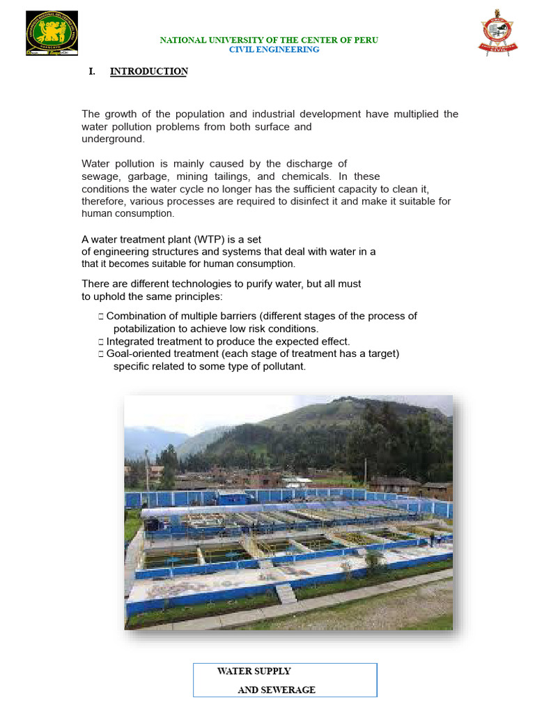 Monograph On Treatment Plant | PDF | Water Purification | Sewage Treatment