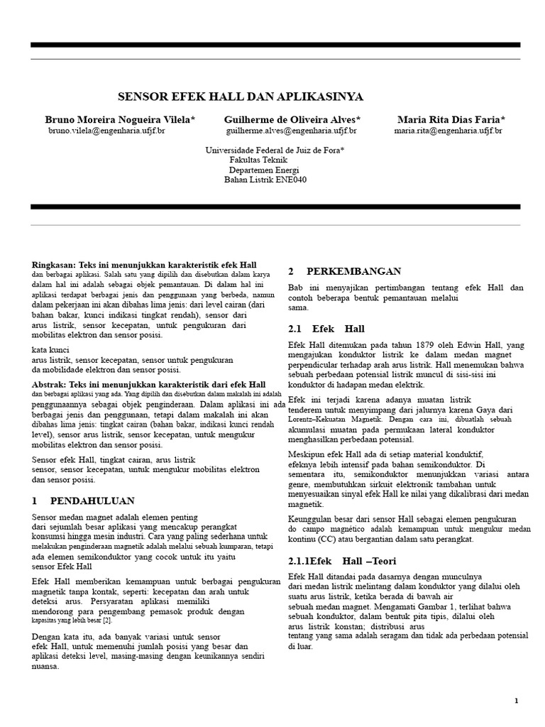 Sensor Efek Hall Dan Aplikasinya | PDF