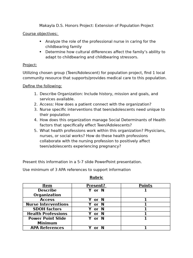 M D.S. Honors Project Pop Health Extension | PDF