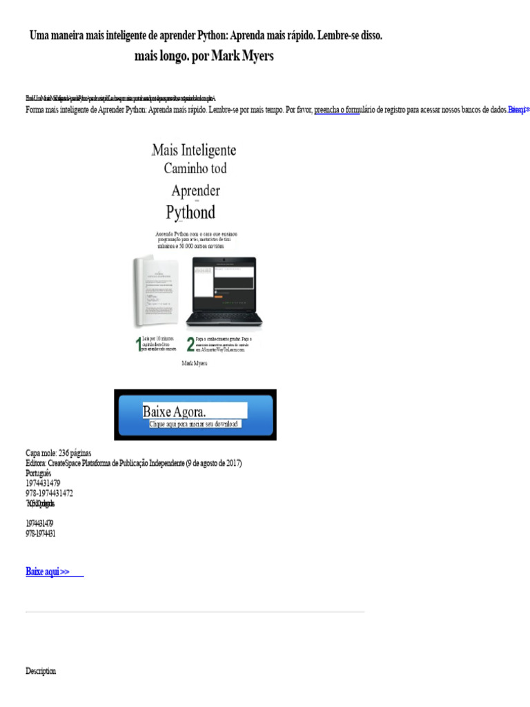Uma Forma Mais Inteligente de Aprender Python Aprenda Mais Rápido Lembre-Se Por Mais Tempo 1 ...