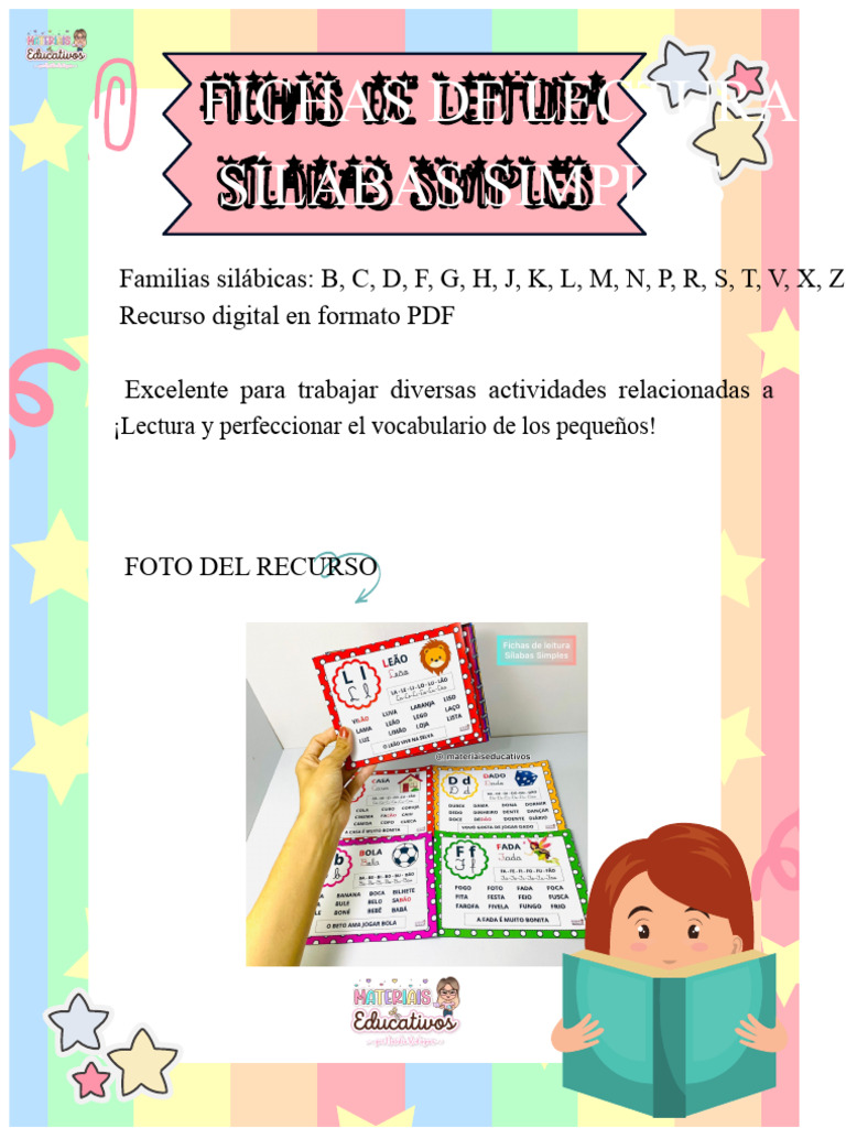 Fichas de Lectura: Sílabas Simples | PDF