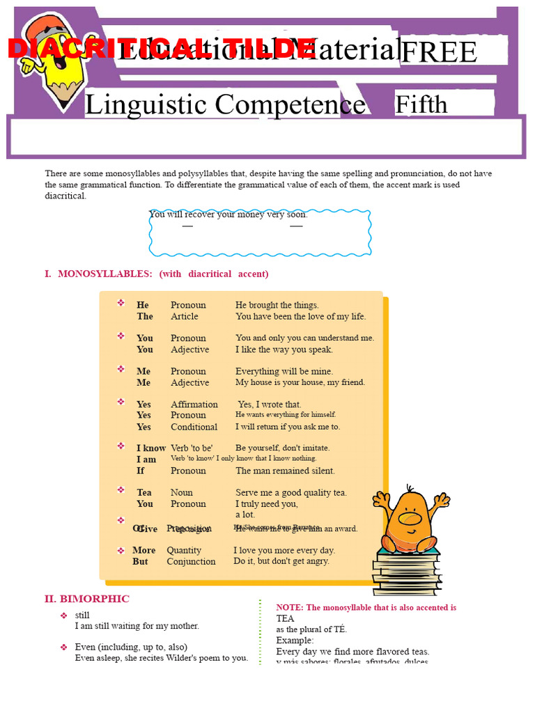 Understanding Diacritical Tilde Usage | PDF | Pronoun | Word