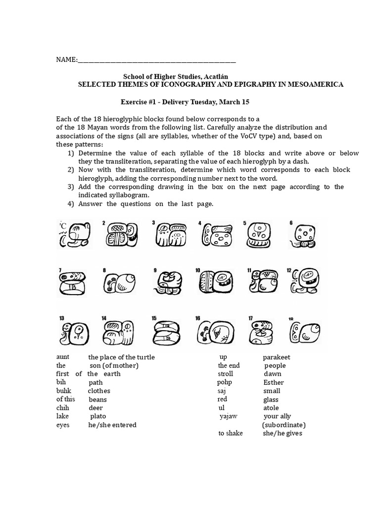 Exercise 1 Mayan Iconography | PDF | Language Families | Languages