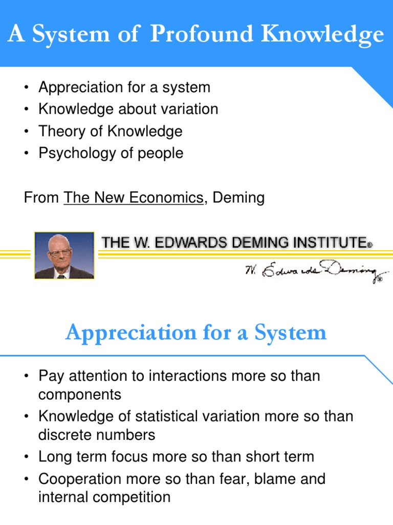 A System of Profound Knowledge | PDF | Prediction | Scientific Method