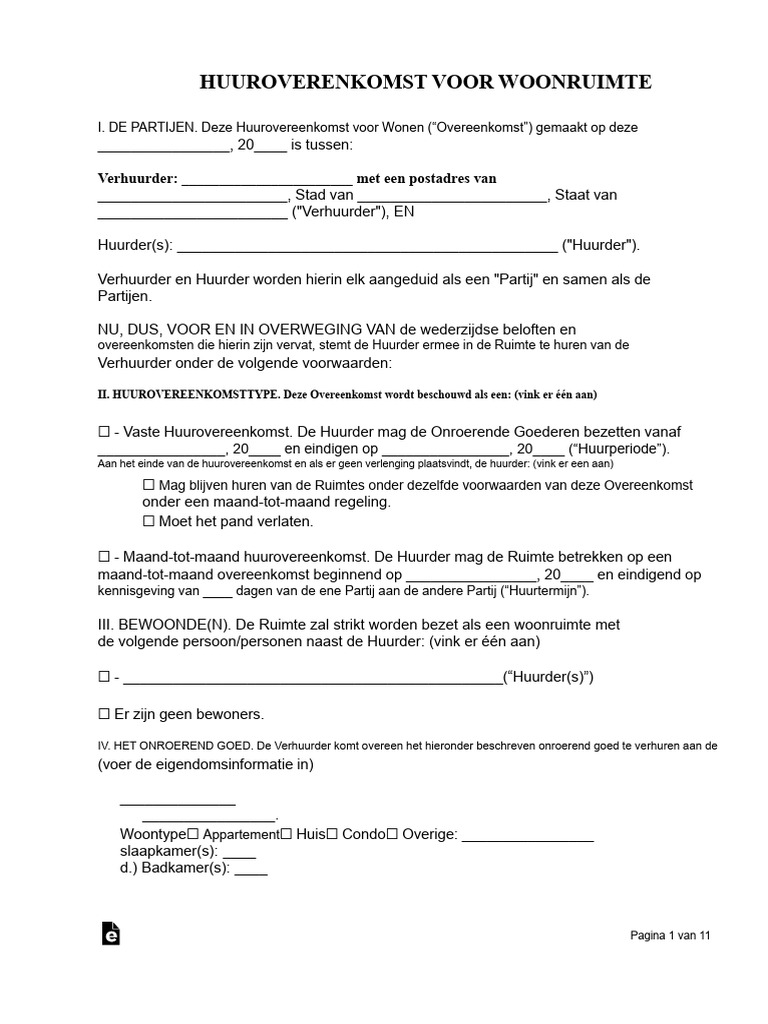 Woonhuurovereenkomst | PDF