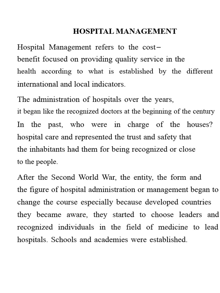 Hospital Management and Accounting Overview | PDF | Hospital | Expense