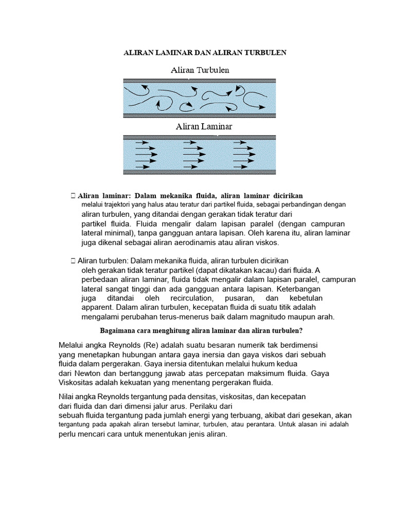 Aliran Laminar vs Turbulen: Perbedaan dan Hitungan | PDF