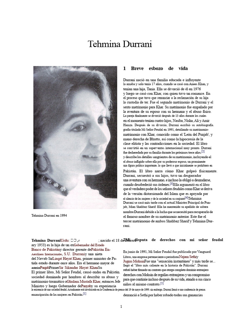 Tehmina Durrani | PDF
