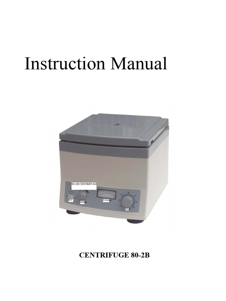 Instruction Manual Centrifuge 80-2B | PDF | Waste | Laboratories