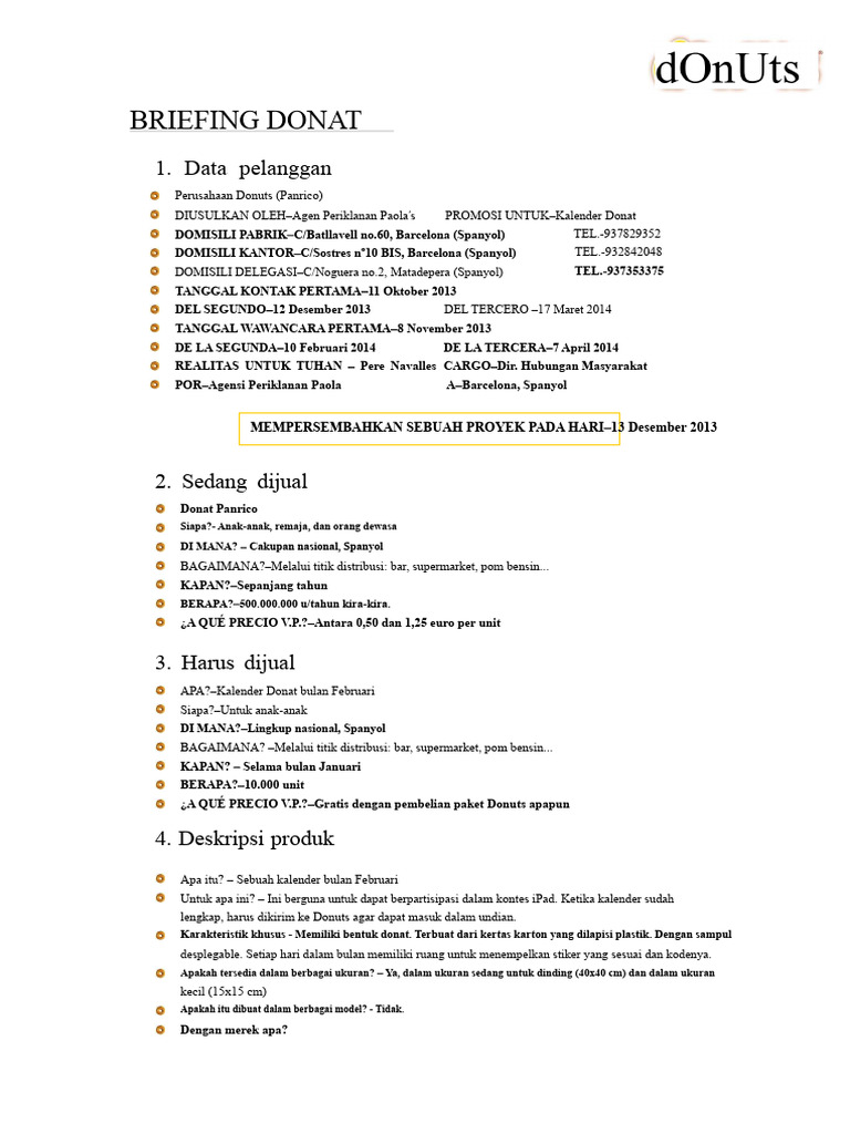 Promosi Kalender Donat Panrico 2023 | PDF