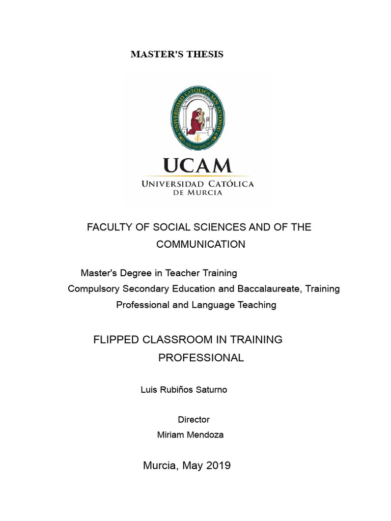 Master's Thesis in Teacher Training | PDF | Methodology | Motivation