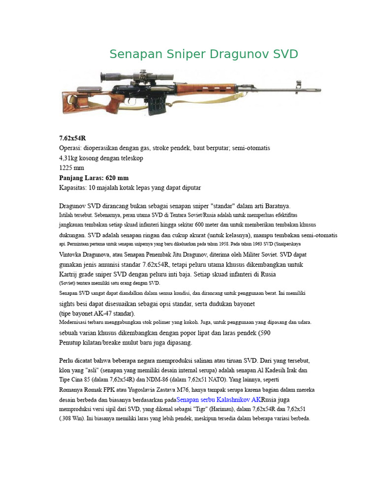 Senapan Sniper Dragunov SVD | PDF