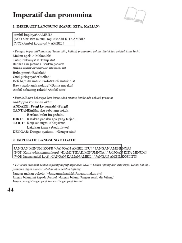 Panduan Imperatif dan Pronomina | PDF