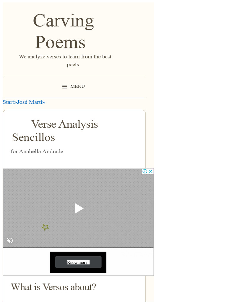 ANALYSIS OF THE POETRY COLLECTION Simple Verses »【José Martí】 PDF | PDF