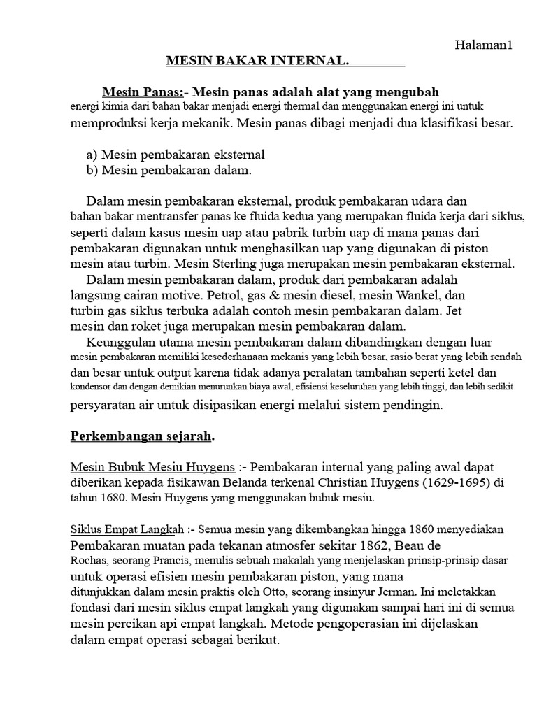Mesin Pembakaran Dalam | PDF