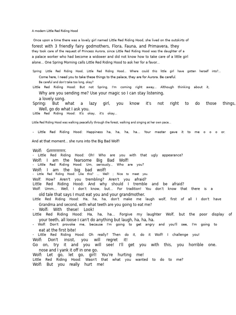 Modern Little Red Riding Hood Tale | PDF | Little Red Riding Hood