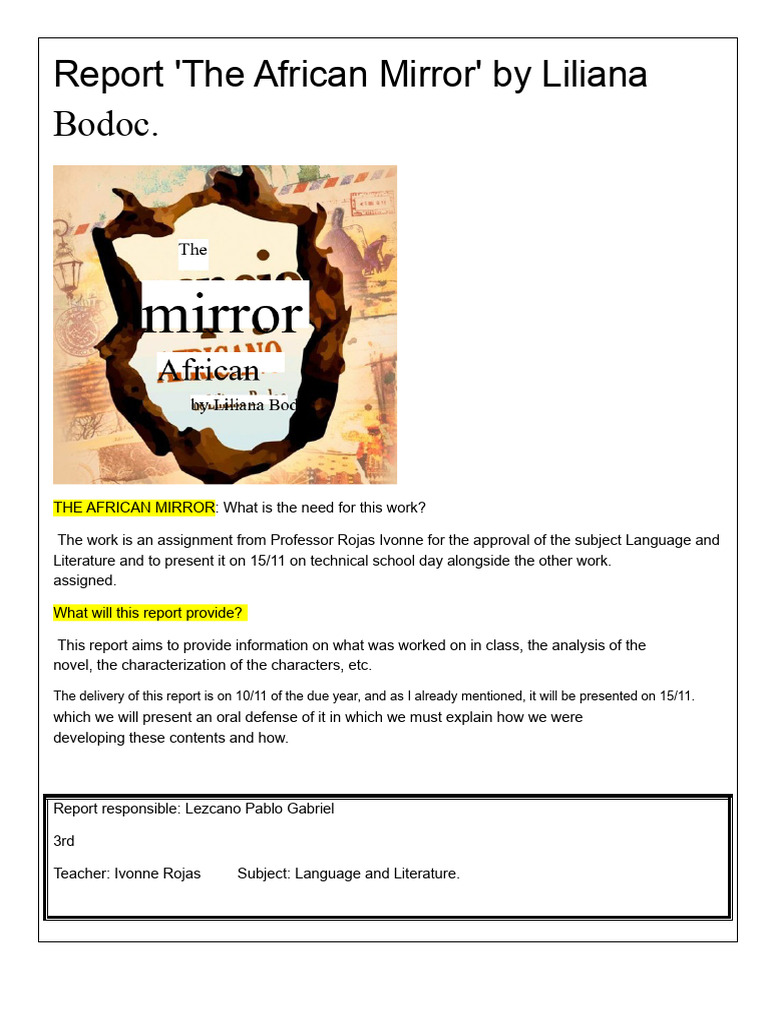 Report The African Mirror (Pablo) | PDF