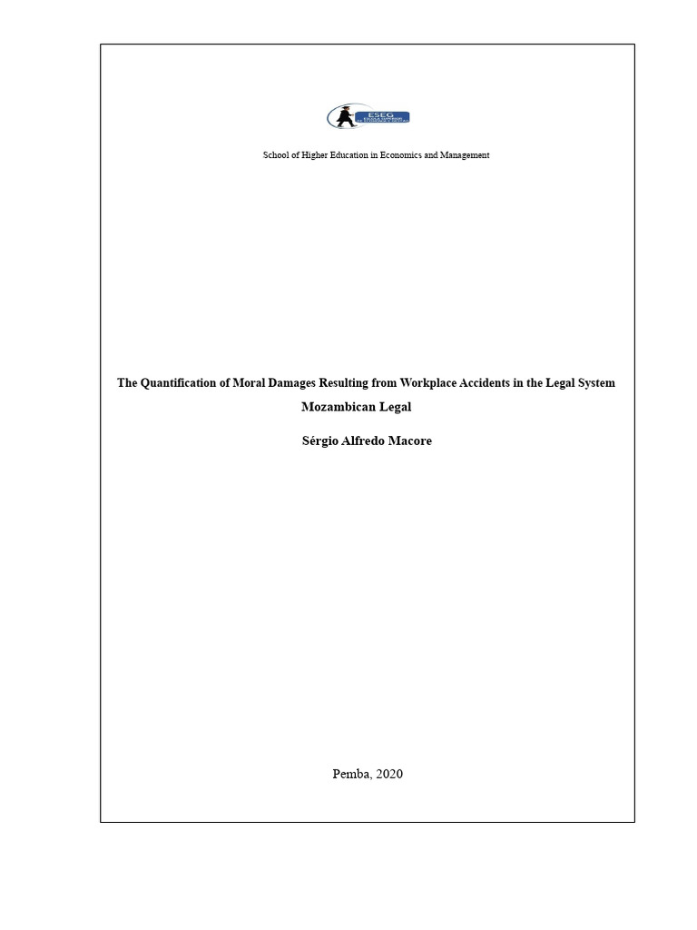 The Quantification of Moral Damages Resulting From Work Accidents in ...