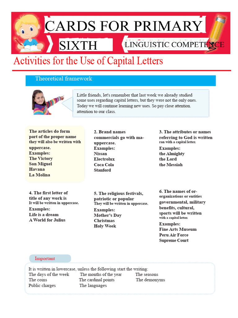 Capital Letters Usage Activities | PDF | Letter Case | Peru