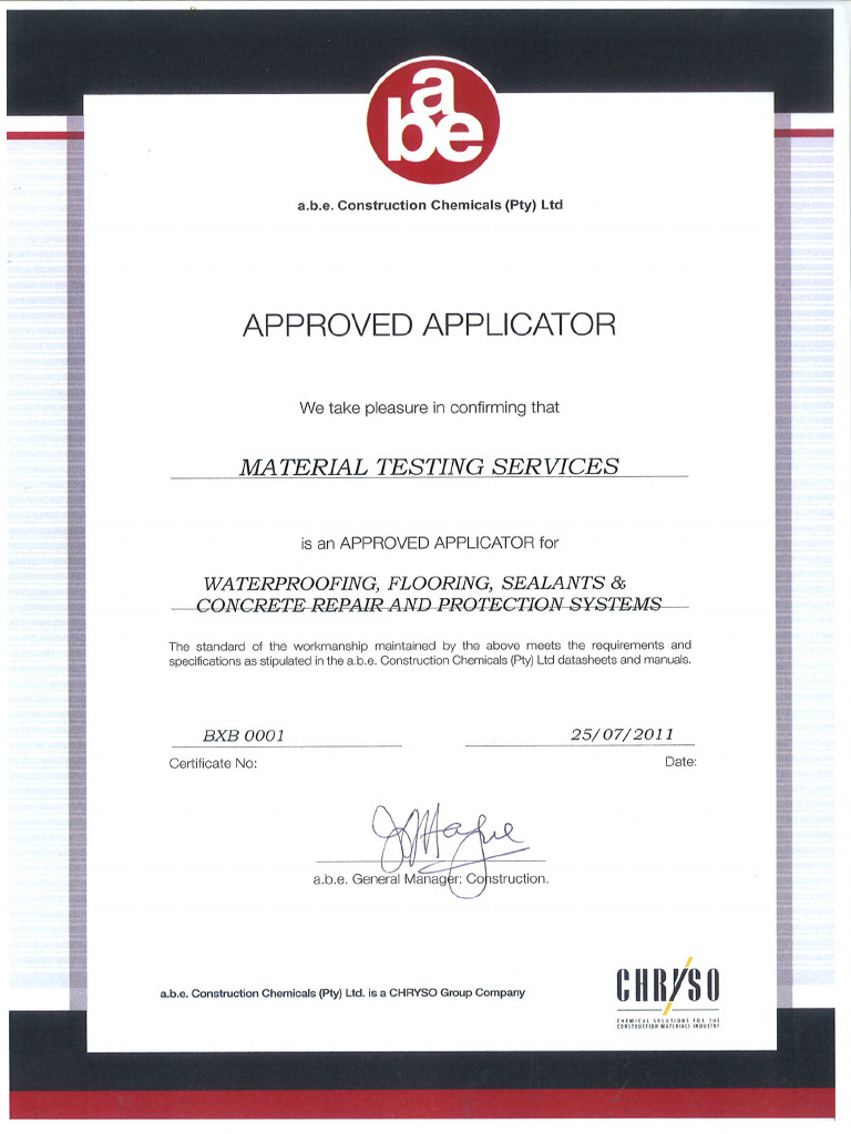 MTS Approved Applicator | PDF