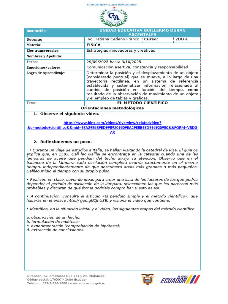 Ficha 1 Fis 2do Met Cient | PDF | Science