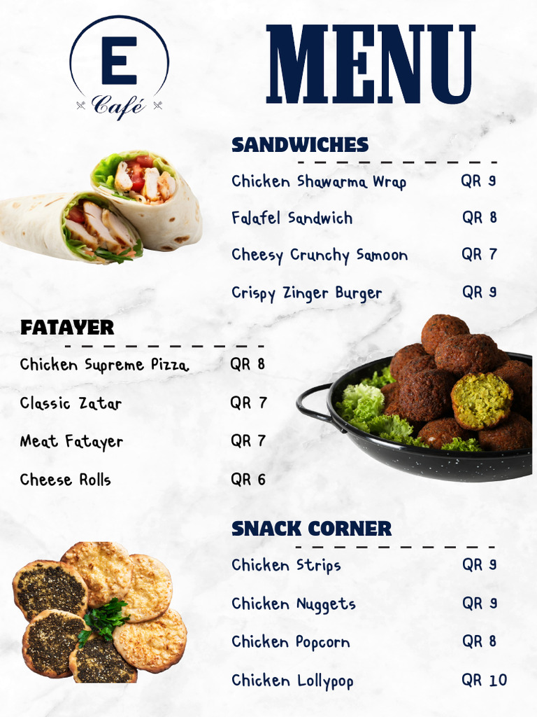 E cafe Menu | PDF