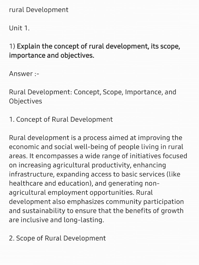 Rural Development | PDF