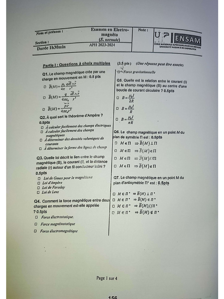 Examen Magneto Electro | PDF