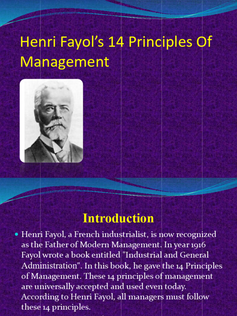UNIT 1 Henri Fayols 14-Principles of Management - 2015 | PDF | Business ...