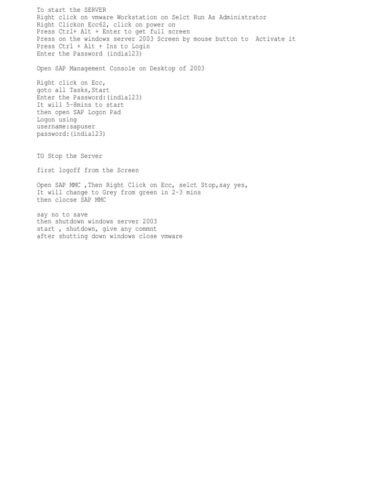 Log in Procedure | PDF
