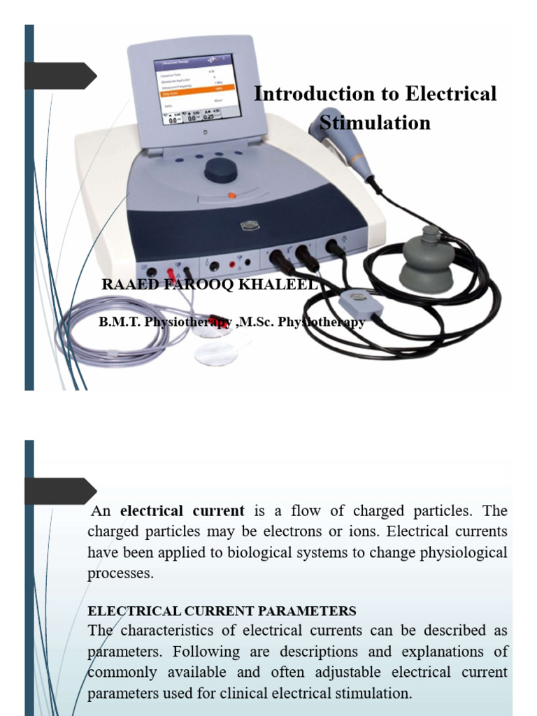 Electrical Stimulation Parameters Explained | PDF | Action Potential ...