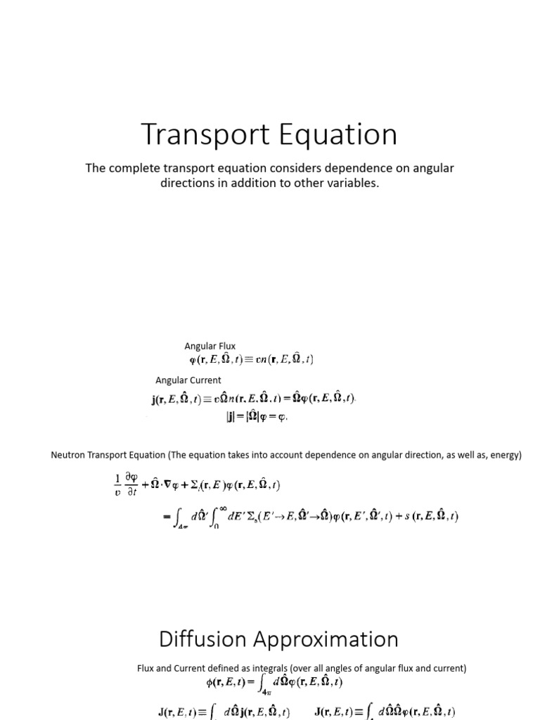 Neutron Transport Equation Overview | PDF