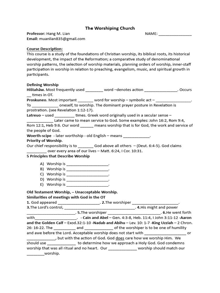 Foundations of Christian Worship Study | PDF | Mass (Liturgy) | Sermon