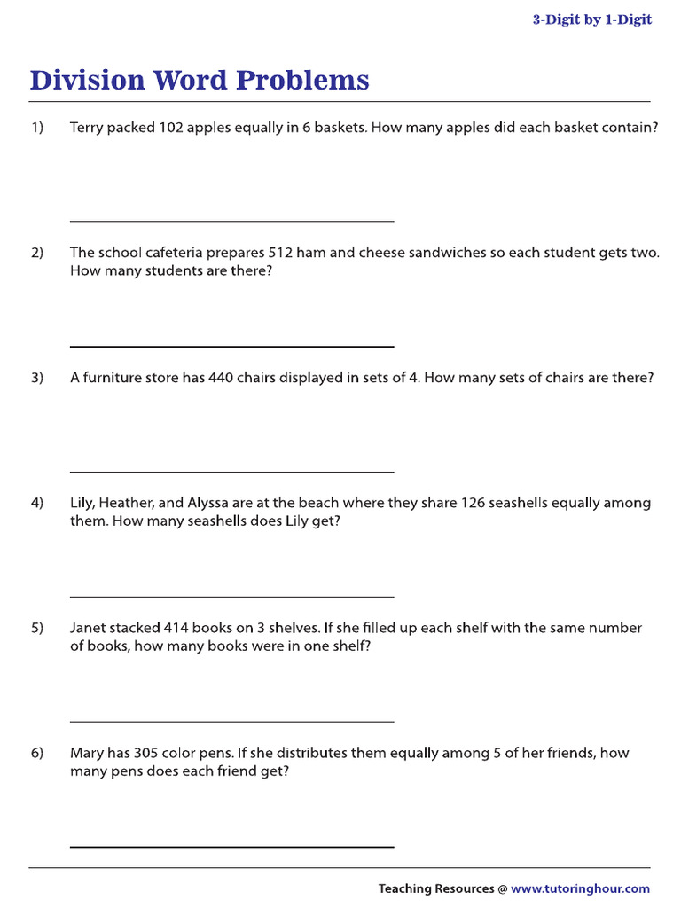 3 Digit Division 1 Digit | PDF