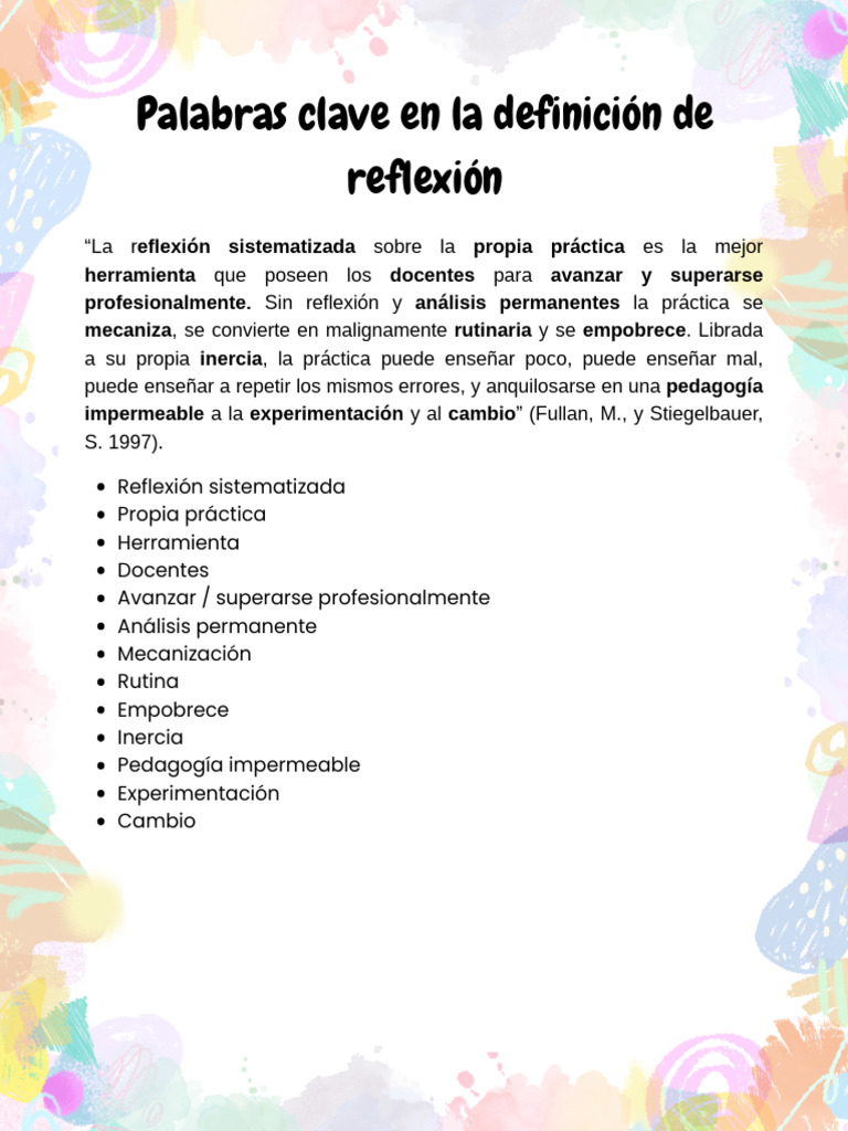 Palabras Clave en La Definición de Reflexión | PDF