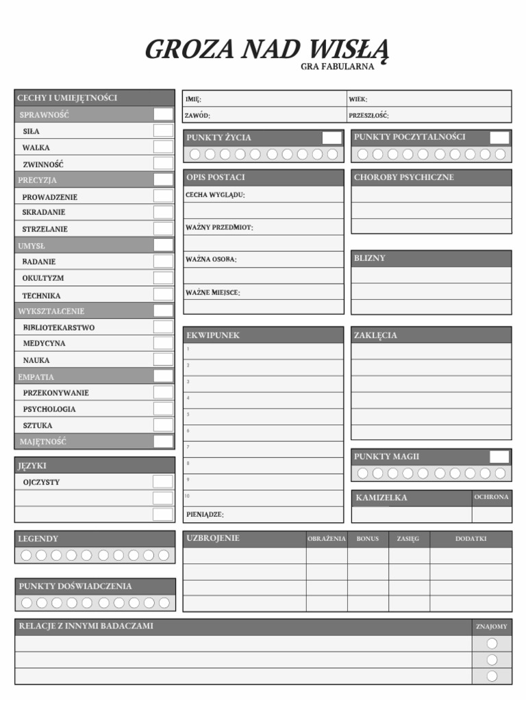 Groza Nad Wisłą RPG | PDF