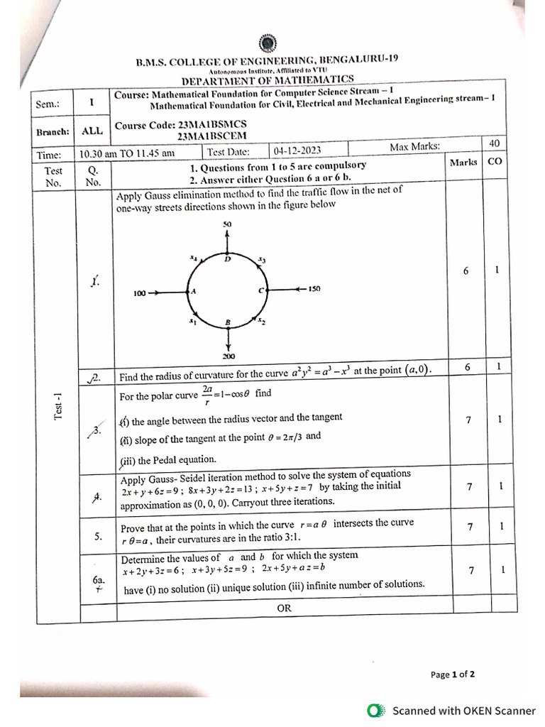 Maths Sem 1 Cie 1 | PDF