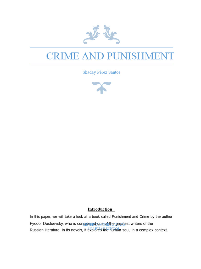 Crime and Punishment - Summary | PDF | Crime And Punishment