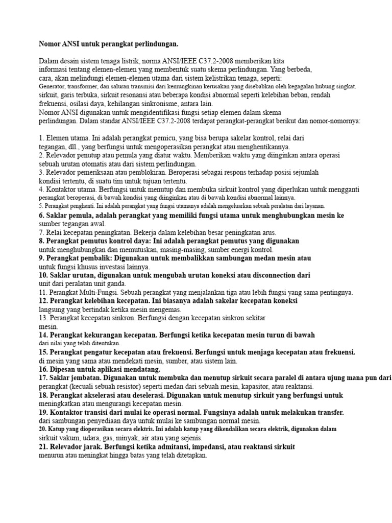Nomor ANSI Untuk Perangkat Perlindungan | PDF