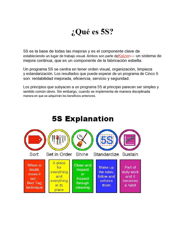 ¿Qué Es 5S? | PDF