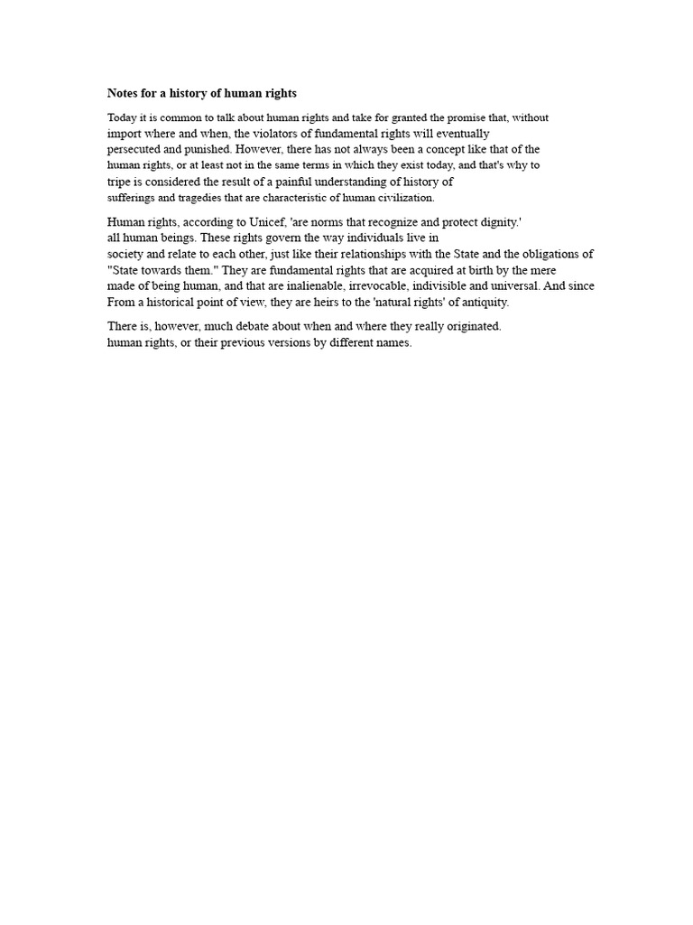 Notes For A History of Human Rights | PDF