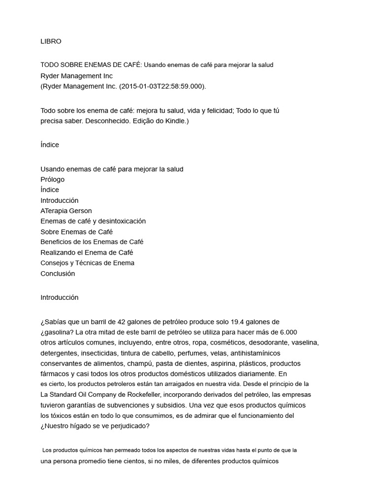 Enemas de Café: Mejora Tu Salud Naturalmente | PDF | Bilis | café