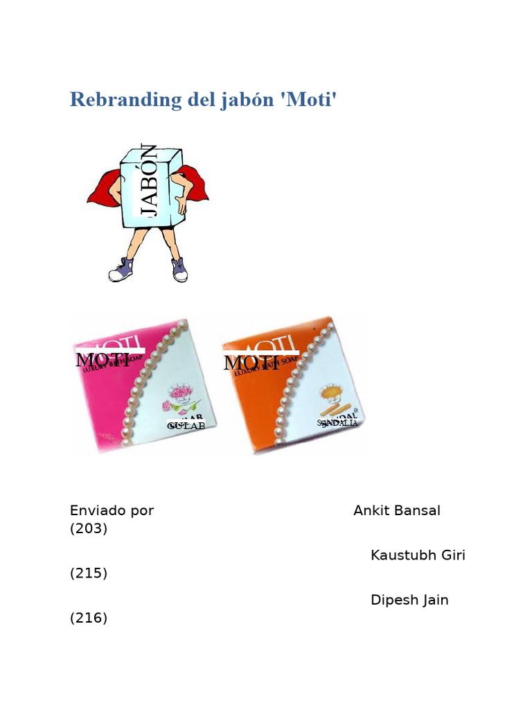 Rebranding del Jabón Moti en India | PDF | Al por menor | Mercado ...