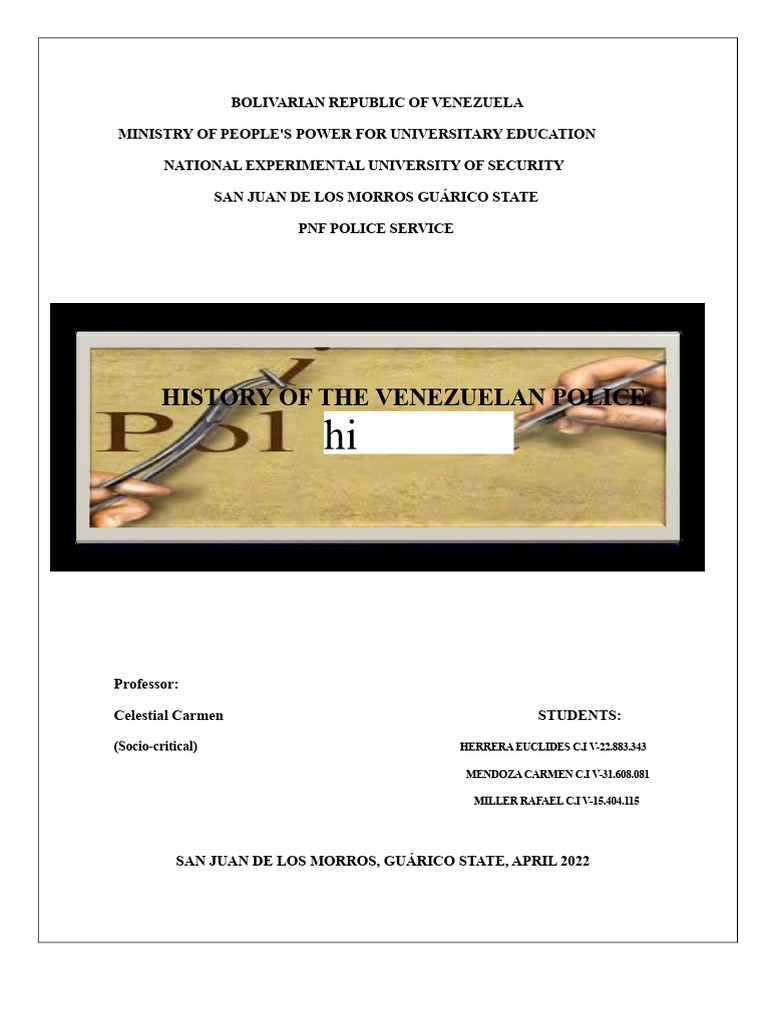History of the Venezuelan Police Service | PDF | Police