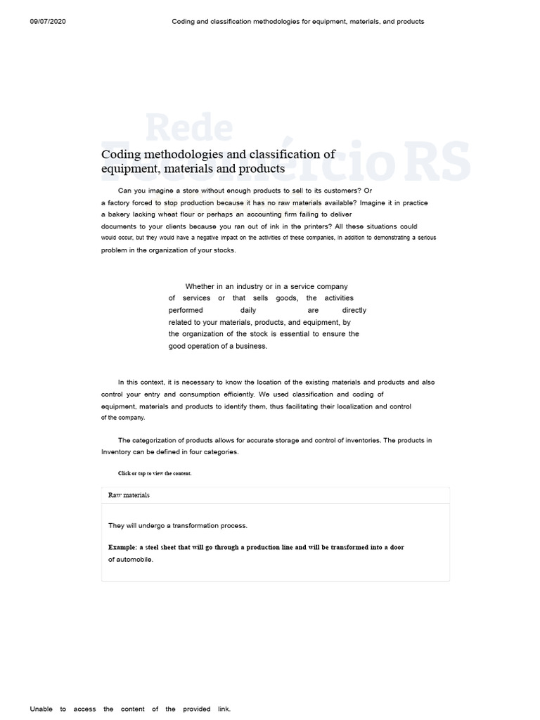 5 Methodologies For Coding and Classifying Equipment, Materials, and ...