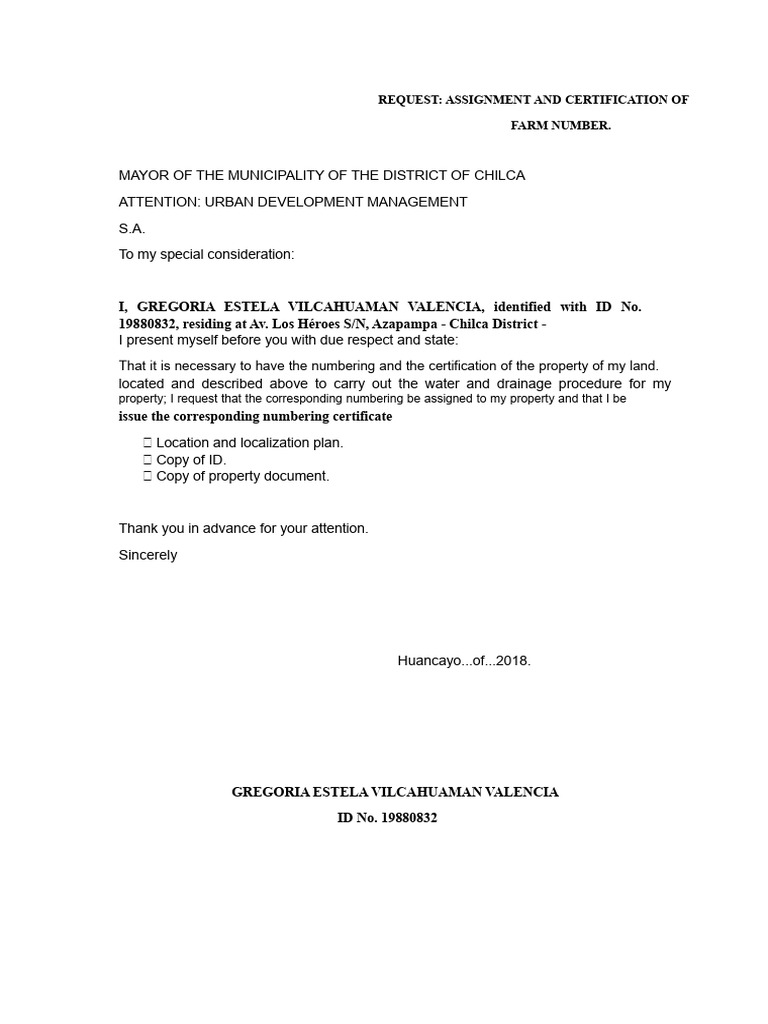 Application For Property Numbering | PDF