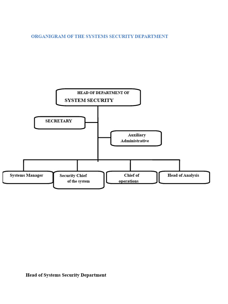 Organizational Chart of The Systems Security Department | PDF ...